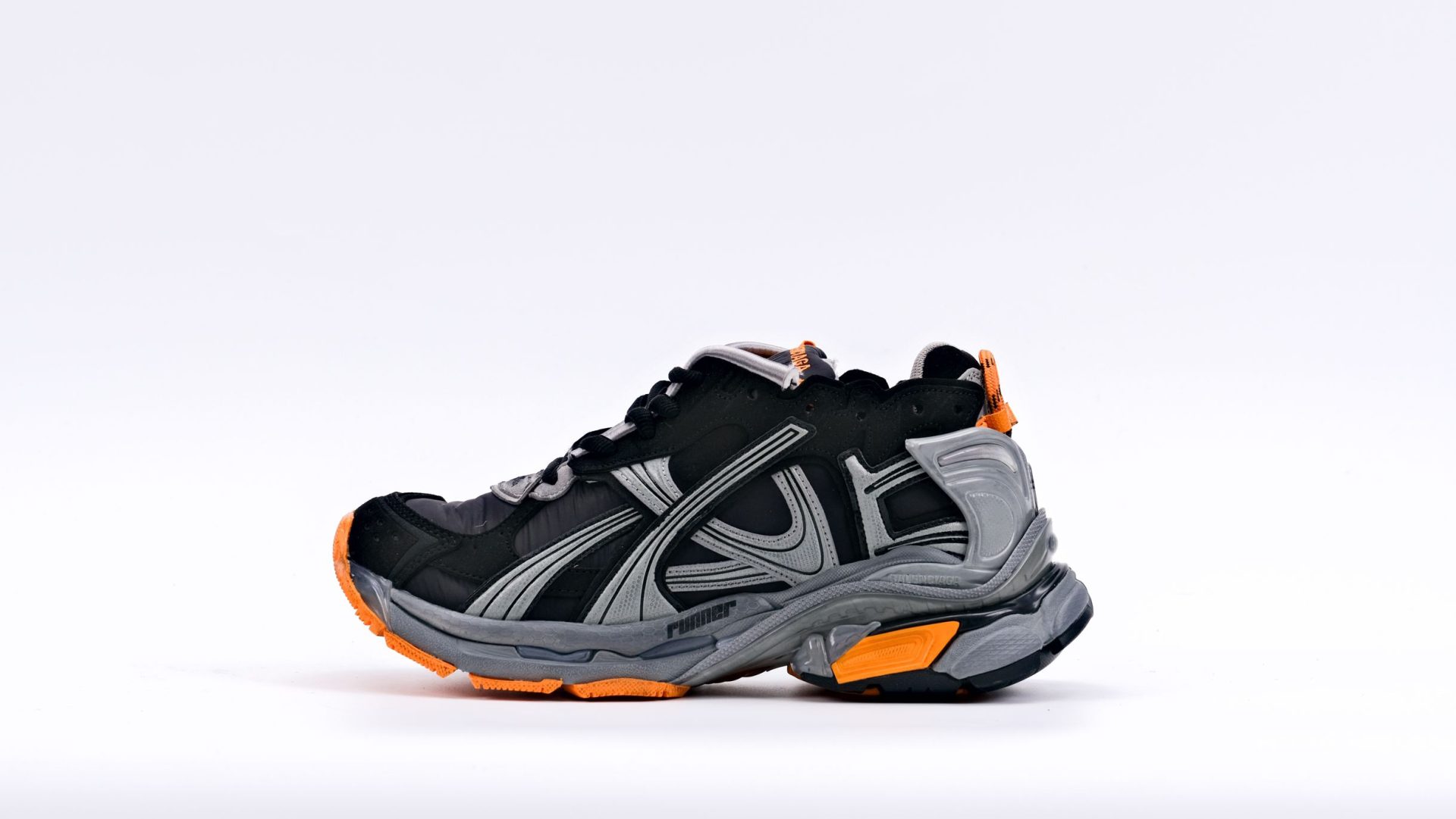 Balenciaga Runner Sneaker in Black/Grey/Neon Orange REPS - PeakHook